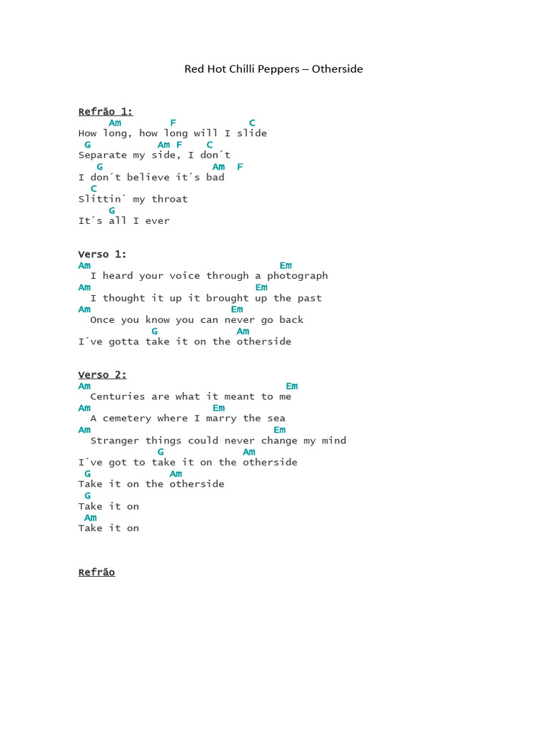 Red Hot Chilli Peppers - Otherside | PDF