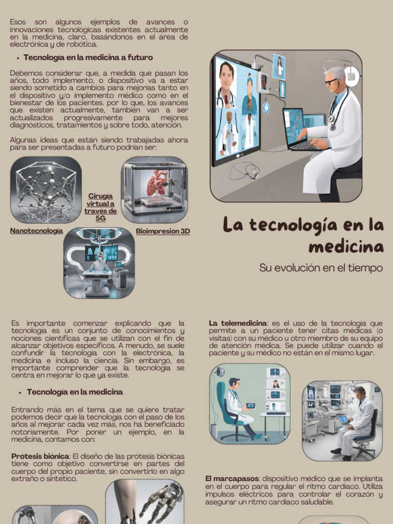 La Tecnología en La Medicina Díptico | PDF | Medicina | Marcapasos ...