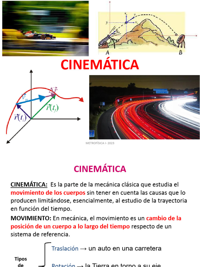 Fundamentos de la Cinemática | PDF | Cinemática | Vector Euclidiano