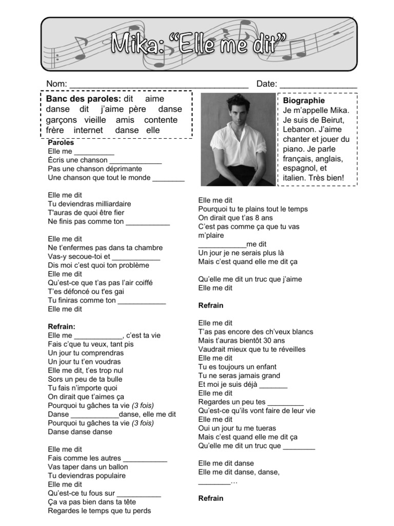 Mika Elle Me Dit | PDF