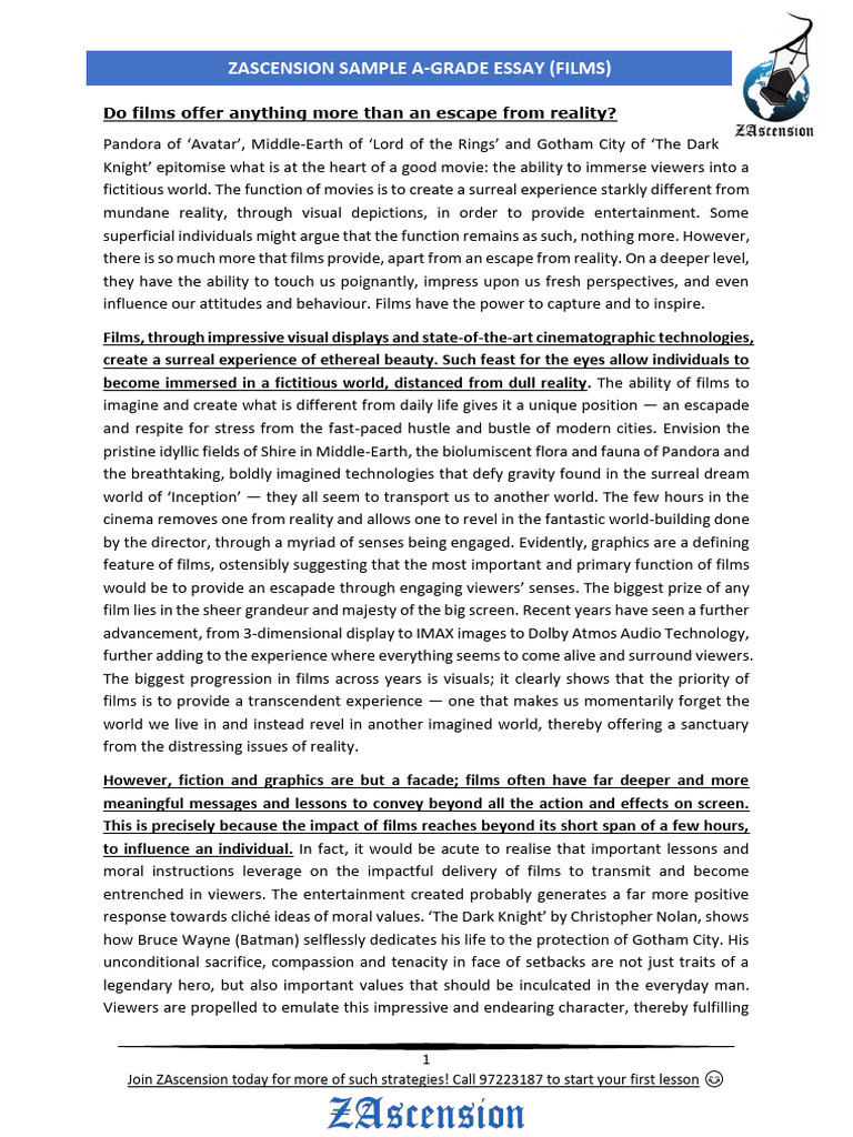 Model A Grade Essay Films | PDF | Batman