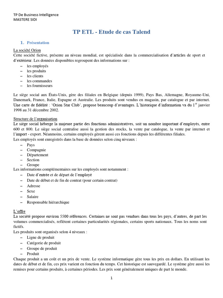 TP2 Etl | PDF | Informatique décisionnelle | Entrepôt de données