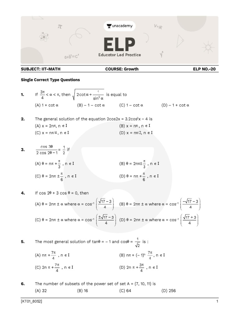ELP-20 StudentCopy KT01 8052 | PDF