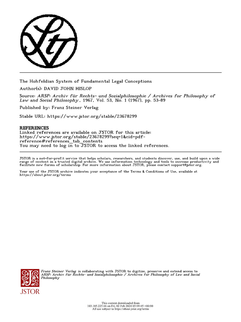 Hohfeldian Analysis of Rights | PDF