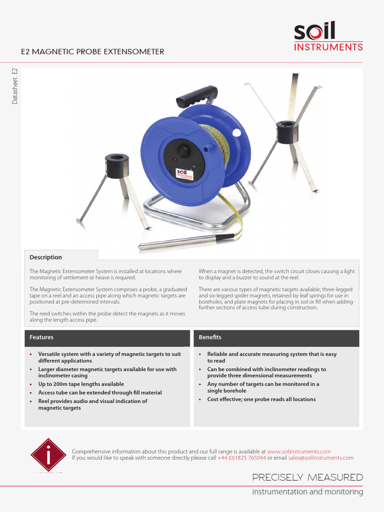 E2 Magnetic Probe Extensometer | PDF | Pipe (Fluid Conveyance) | Vacuum ...