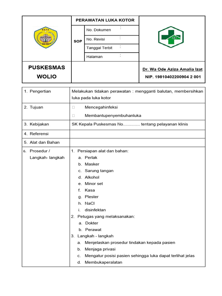Sop-Perawatan Luka Kotor | PDF
