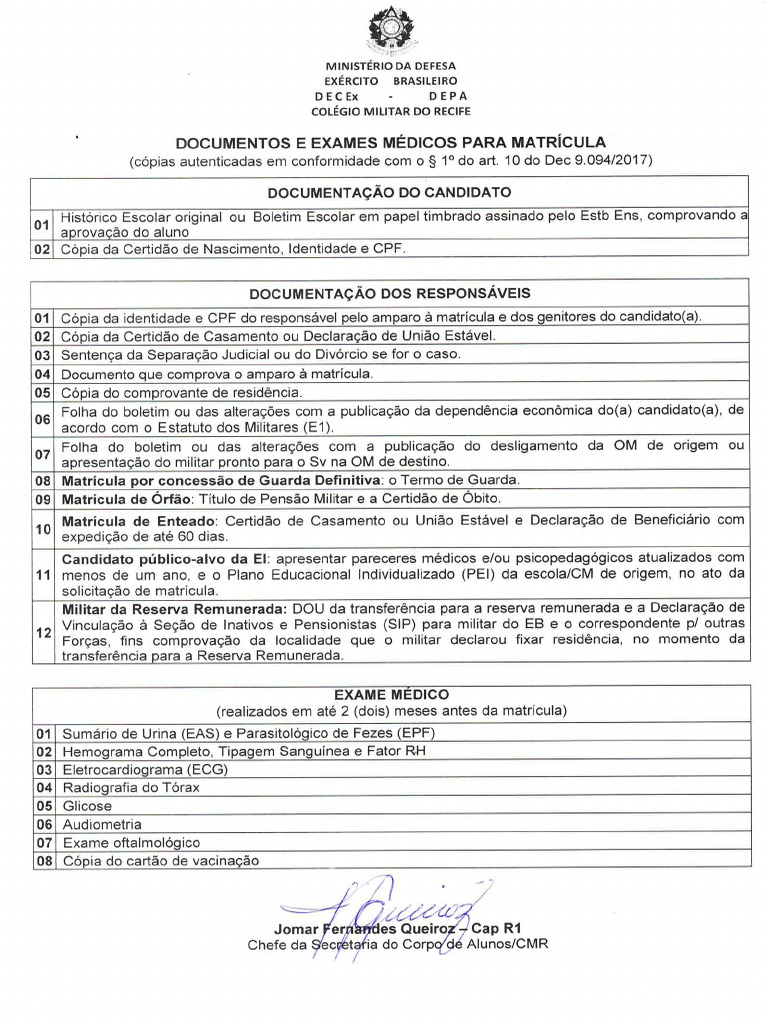 Documentos e Exames para Novos Al-2024 | PDF