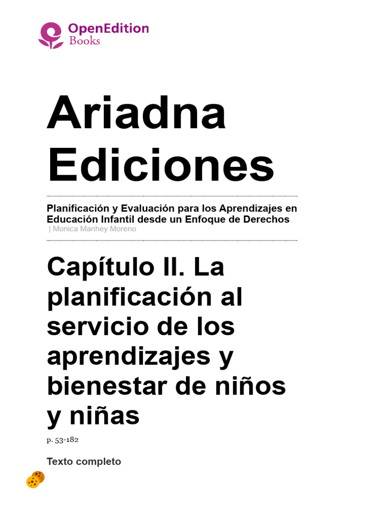 Ariadna Ediciones: Capítulo II. La Planificación Al Servicio de Los Aprendizajes y Bienestar de ...