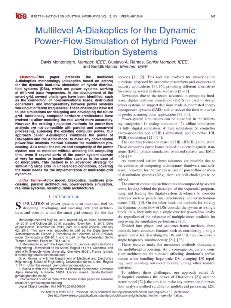 36-Multilevel a-Diakoptics for the Dynamic Power-Flow Simulation of ... 36-Multilevel a-Diakoptics for the Dynamic Power-Flow Simulation of ...