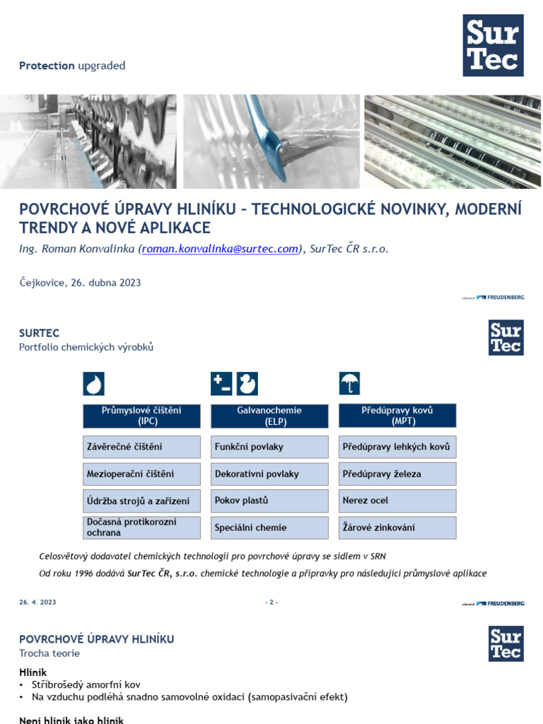 SurTec ČR - Povrchové Úpravy Hliníku - Technologické Novinky, Moderní ...