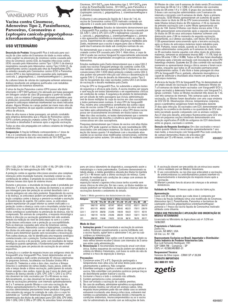 Bula Vanguard Plus | PDF | Vacinas | Vírus