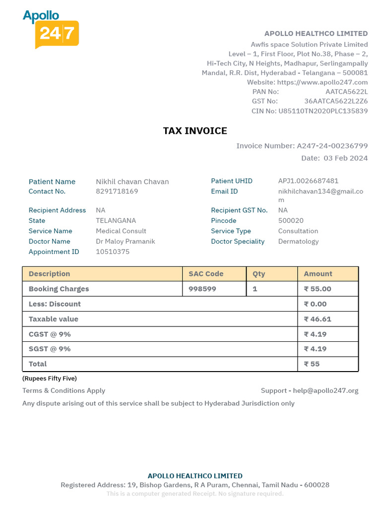 Apollo Consult CUSTOMER INVOICEFeb 3 2024 19 521706970142469 | PDF ...