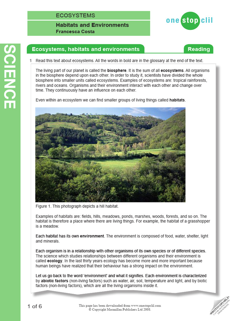 Ecosystems Habitats and Environments | PDF | Natural Environment ...