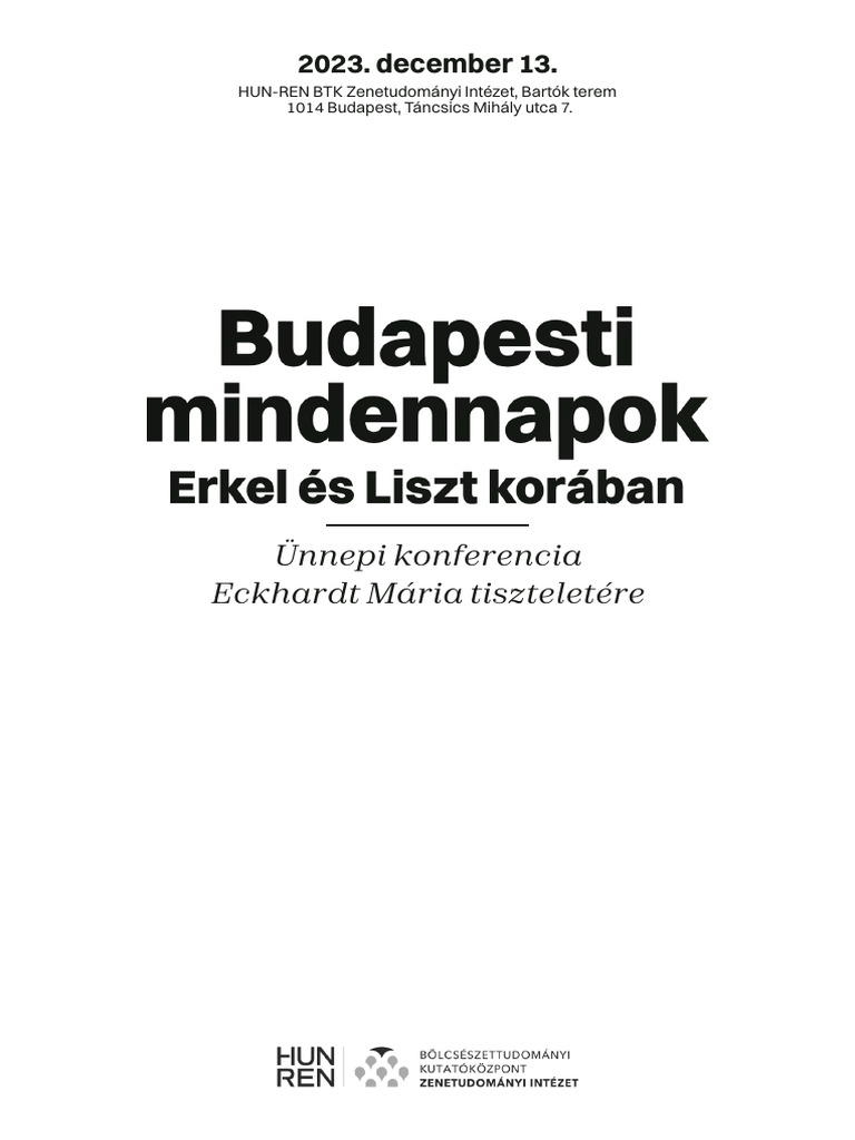 Budapesti Mindennapok Programfuzet Web | PDF