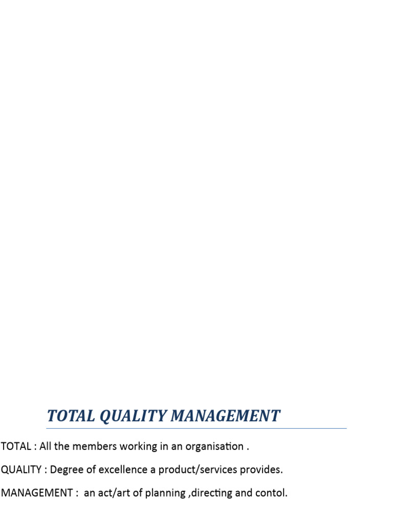 Total Quality Management | PDF | Strategic Management | Quality Management