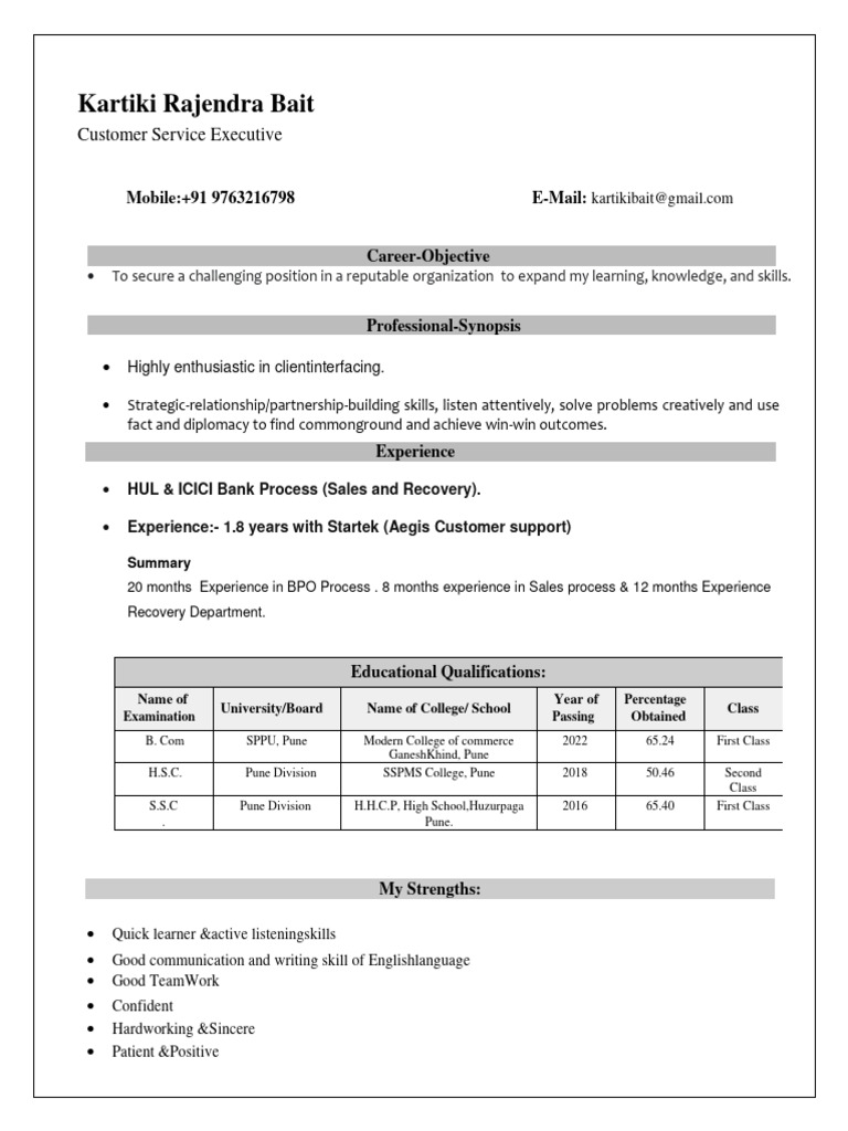 Kartiki Resume | PDF | Communication | Cognitive Psychology