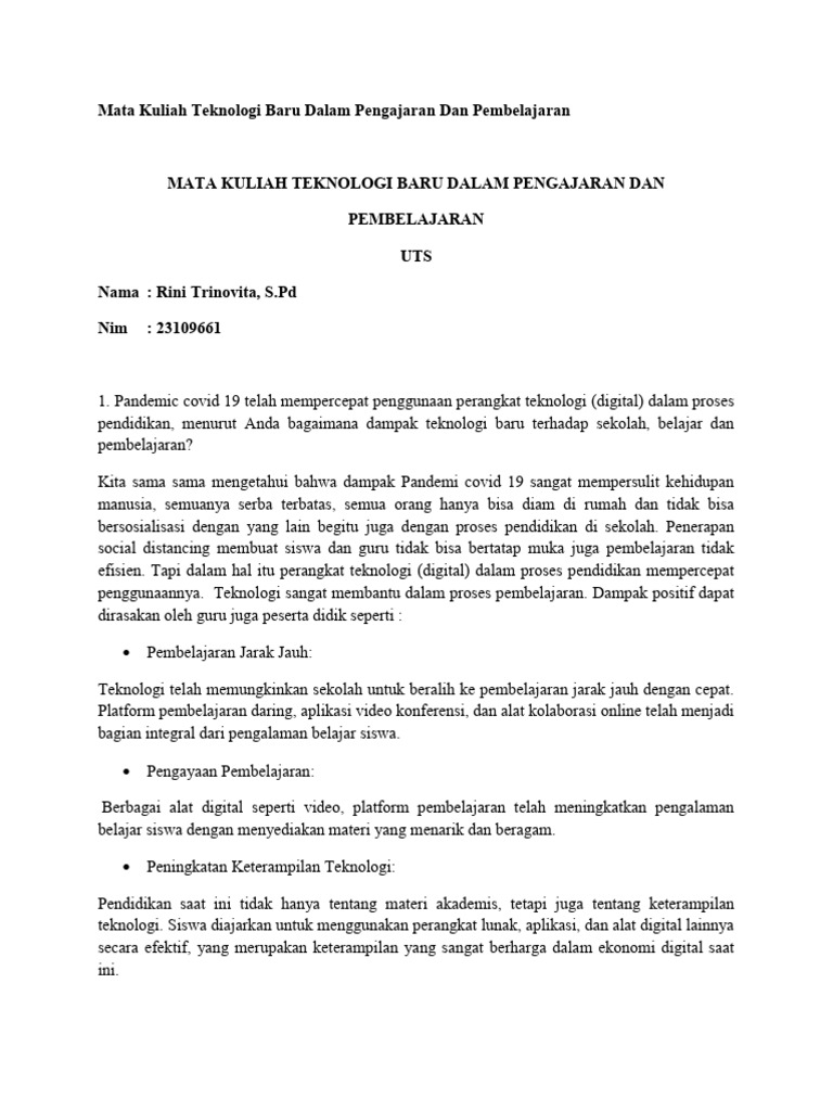 Teknologi Baru dalam Pendidikan | PDF