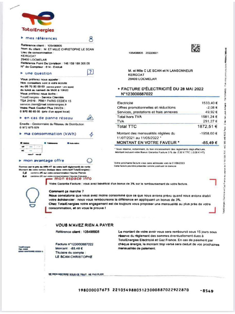 Facture Total Le Scan | PDF