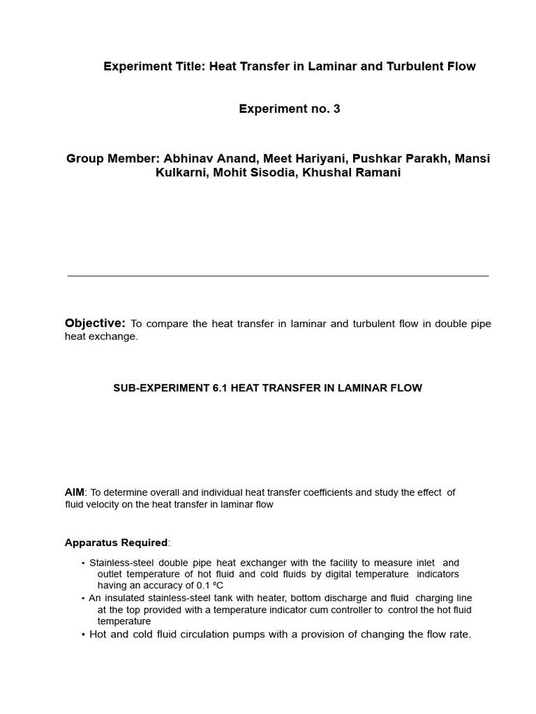 5&6 Heat Transfer in Laminar and Turbulent Flow | PDF | Heat Transfer ...