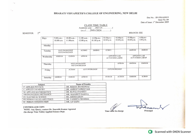 Class Time Table - 8 | PDF