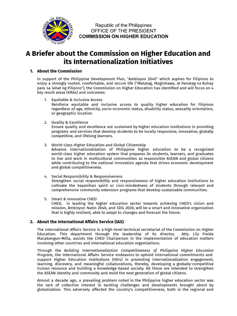 Revised CHED IAS Briefer | PDF | Social Science