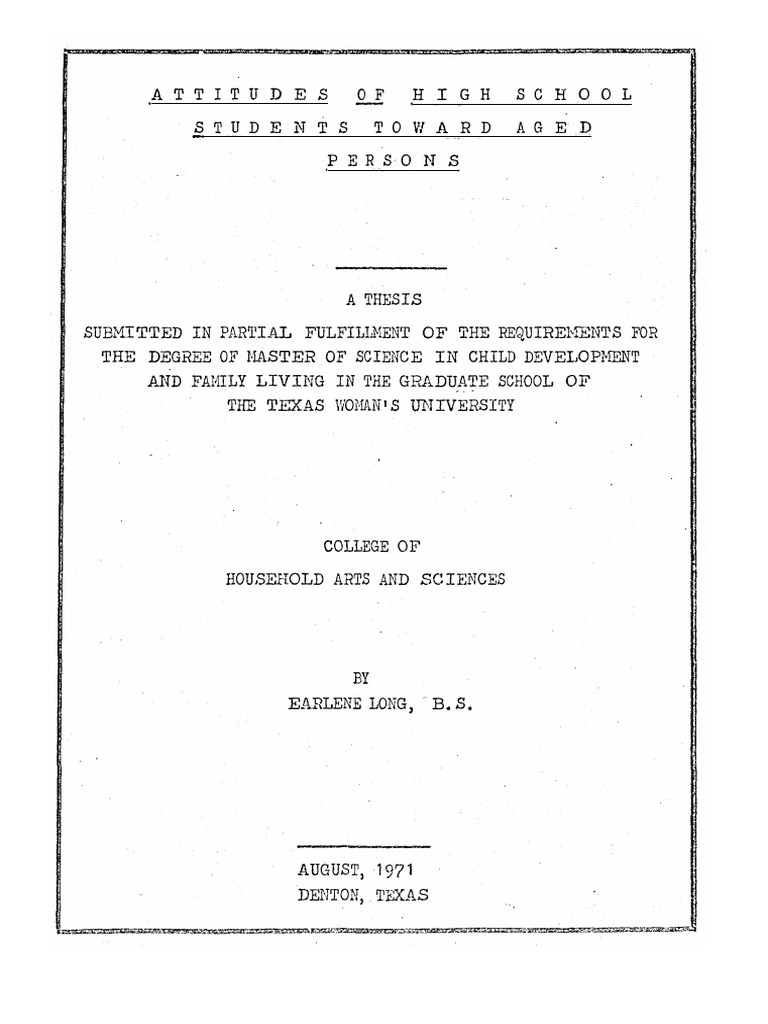 1971 Long Ocr | PDF | Attitude (Psychology) | Adolescence
