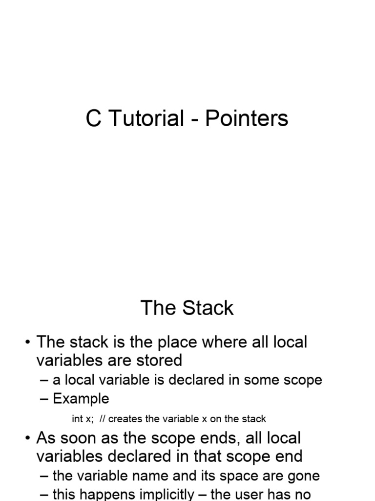 Ctutorial Pointers Pdf Pointer Computer Programming Variable