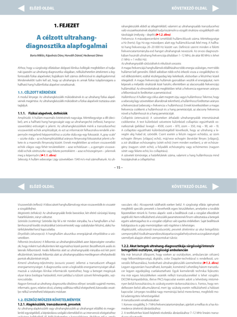 MSOTKE PoCUS Tankonyv - 1 - Fejezet | PDF