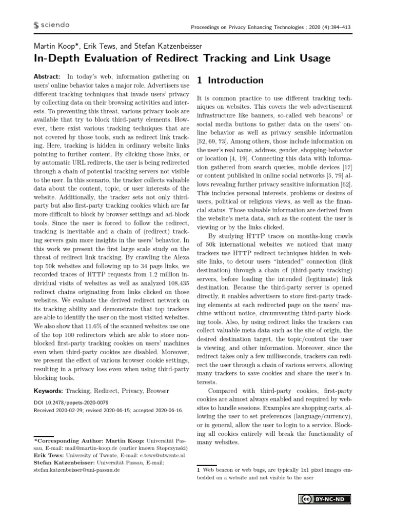 Redirect Tracking and User Privacy Risks | PDF | Http Cookie | World ...