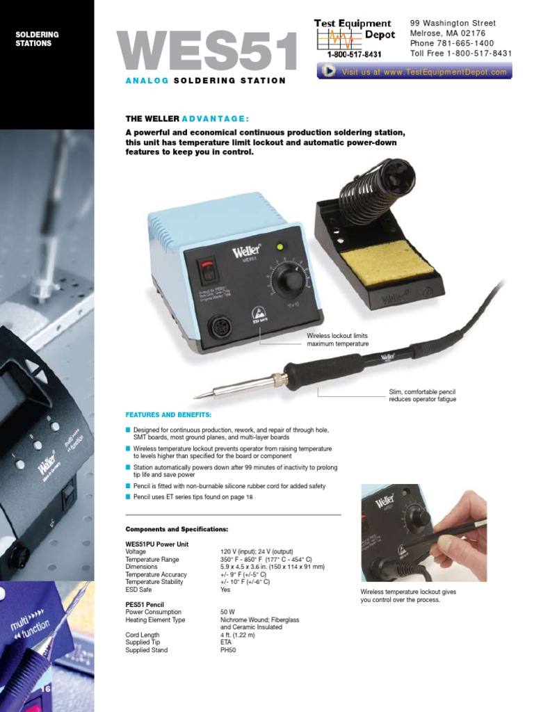 Weller WES51 Data Sheet | Download Free PDF | Manufactured Goods ...