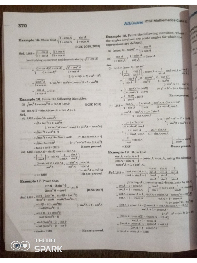 Solved Trigonometry Questions 10th | PDF