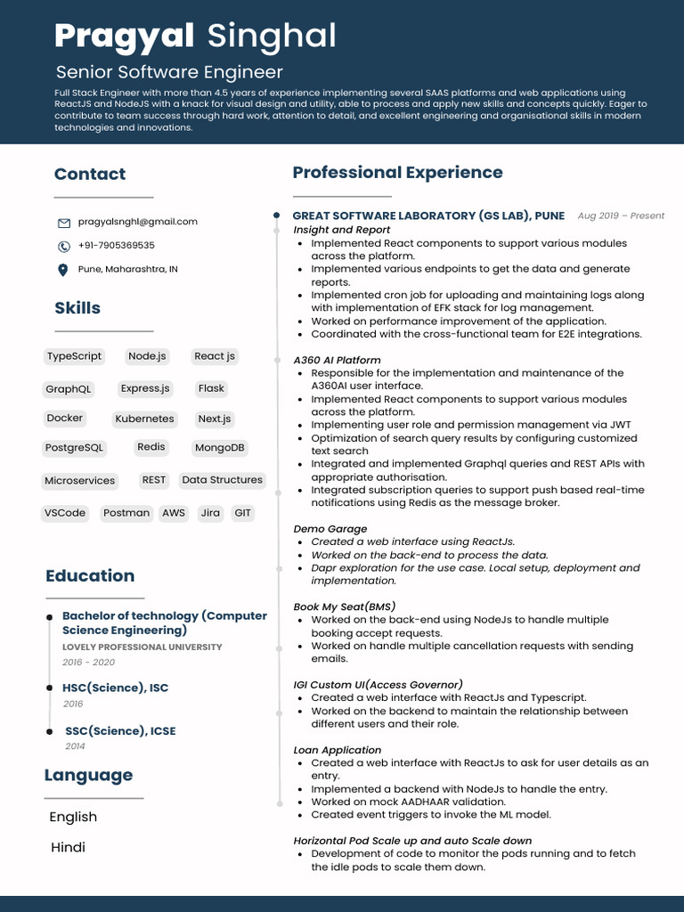 Pragyal Singhal Resume | Download Free PDF | User Interface | Computing