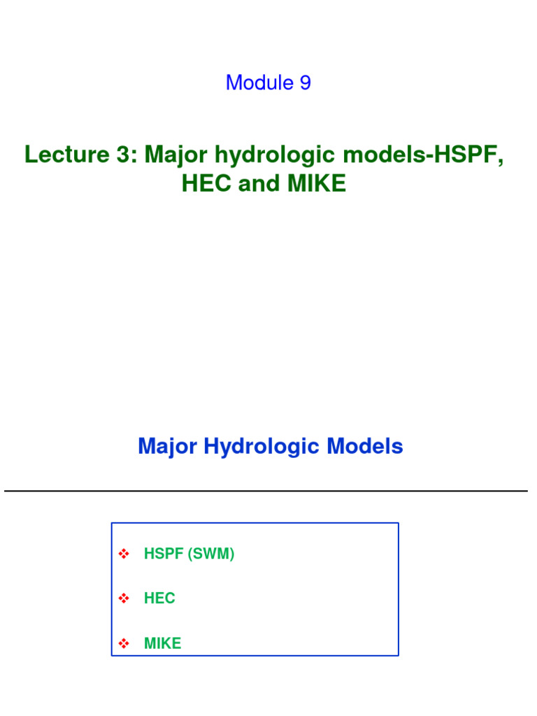 Lecture 3 | PDF | Discharge (Hydrology) | Geographic Information System