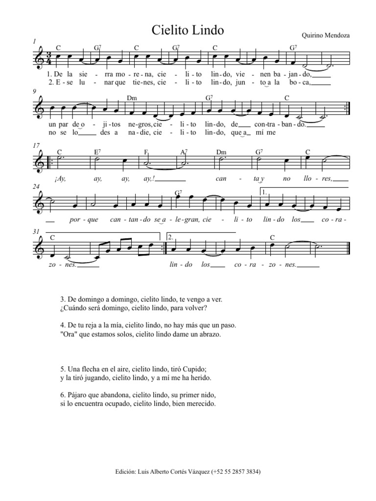 Cielito Lindo - Voz | PDF