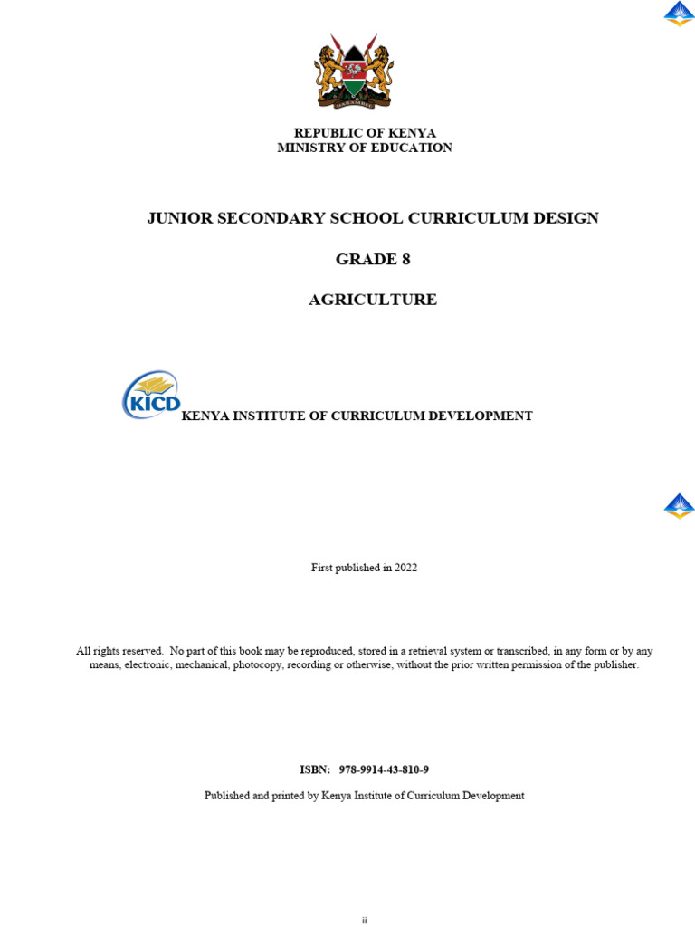 Grade 8 Agriculture Curriculum Design | PDF | Curriculum | Learning