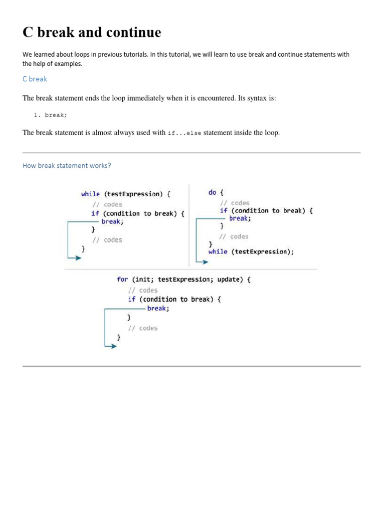 Break and Continue | PDF | Control Flow | Computing