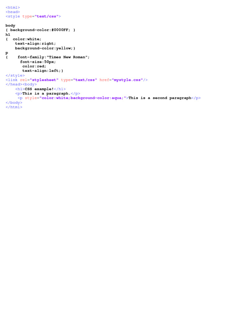 CSS Styling Examples and Techniques | PDF | Computers