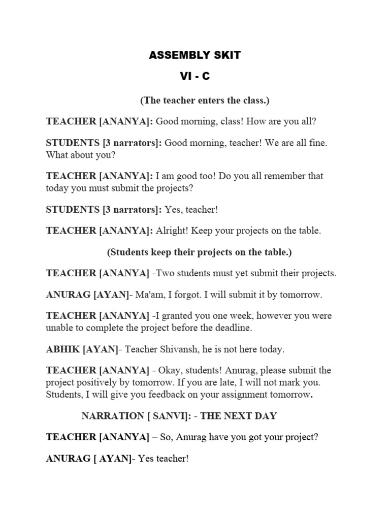 Assembly Skit | PDF
