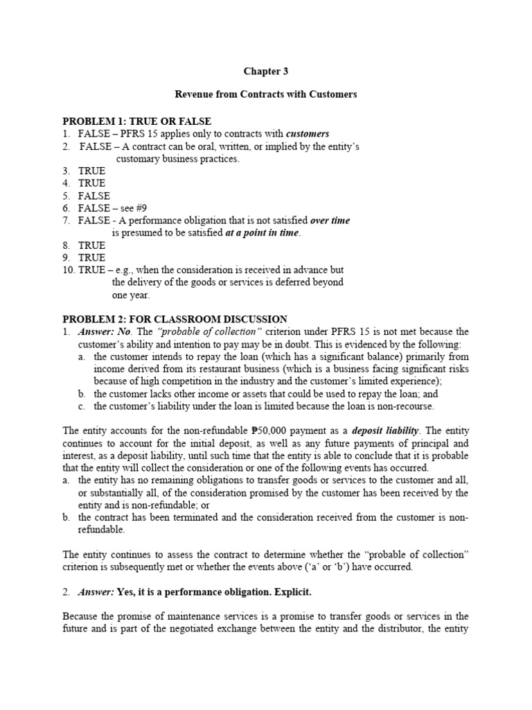 Chapter 3 Revenue From Contracts With Customers Download Free Pdf