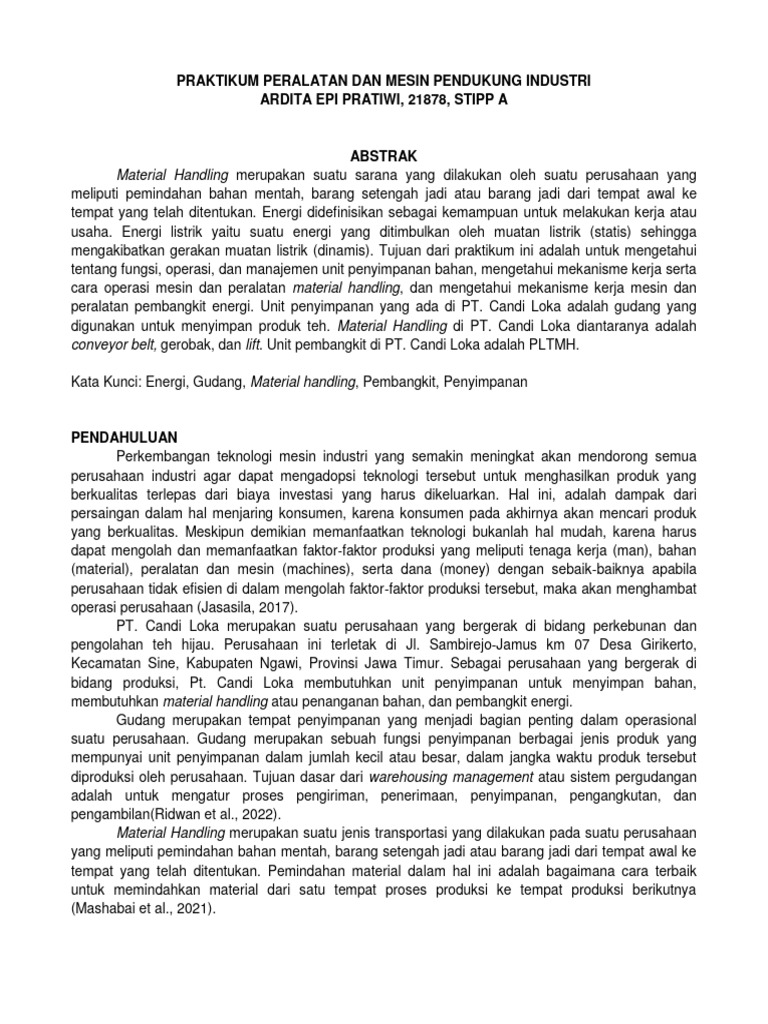 Stipp A - Ardita Epi Pratiwi - 21878 - Praktikum Peralatan Dan Mesin ...