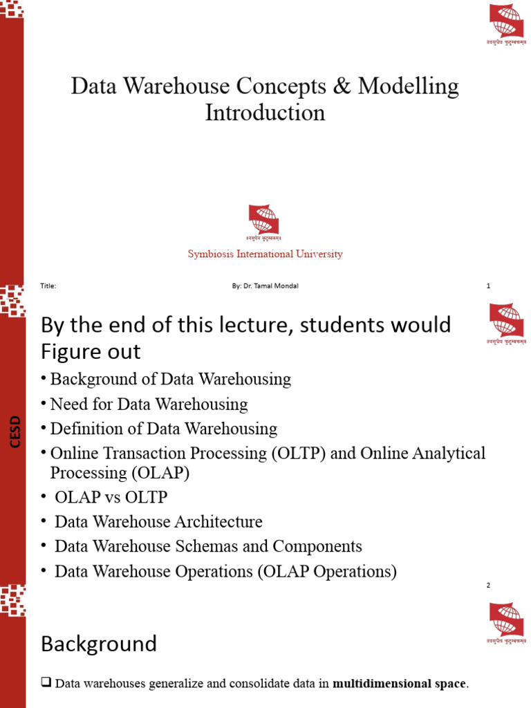 Lec01 Introduction To DataWarehouse | PDF