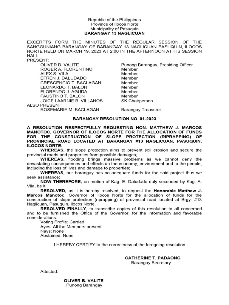 Slope Protection Fund Request Resolution | PDF | Earth Sciences