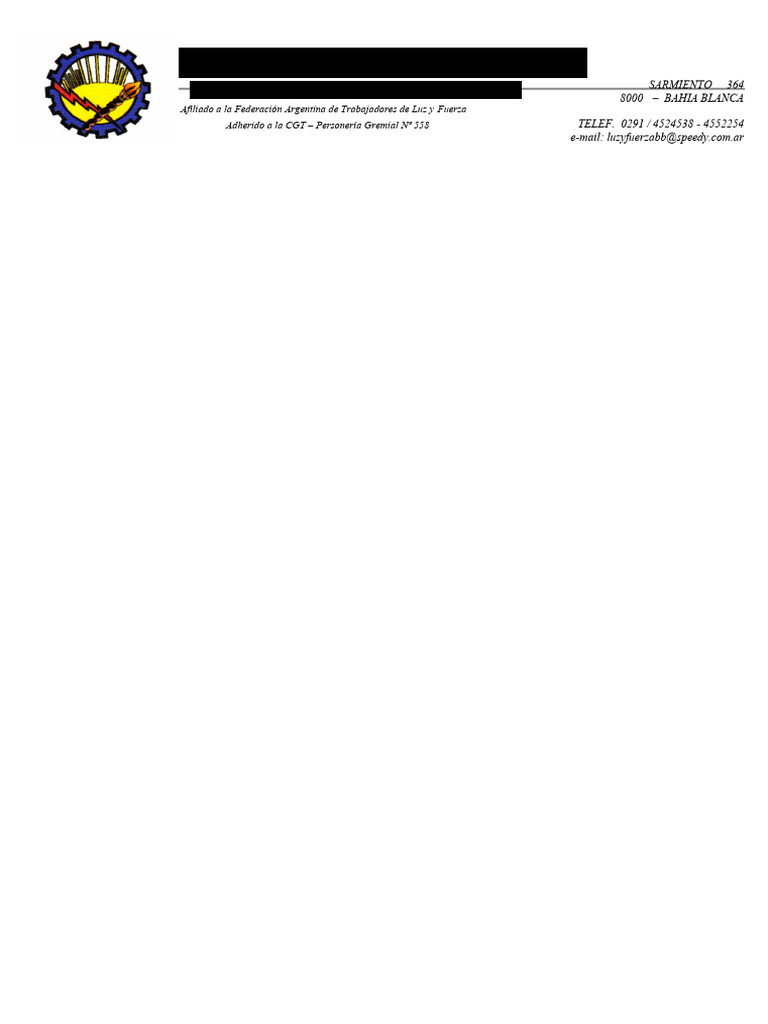 Hoja Membrete Sindicato | PDF