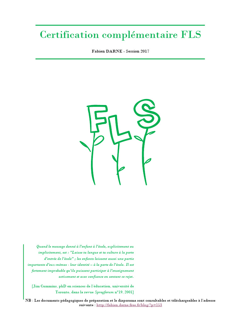 Rapport sur la certification FLS 2017 | PDF | Communication humaine