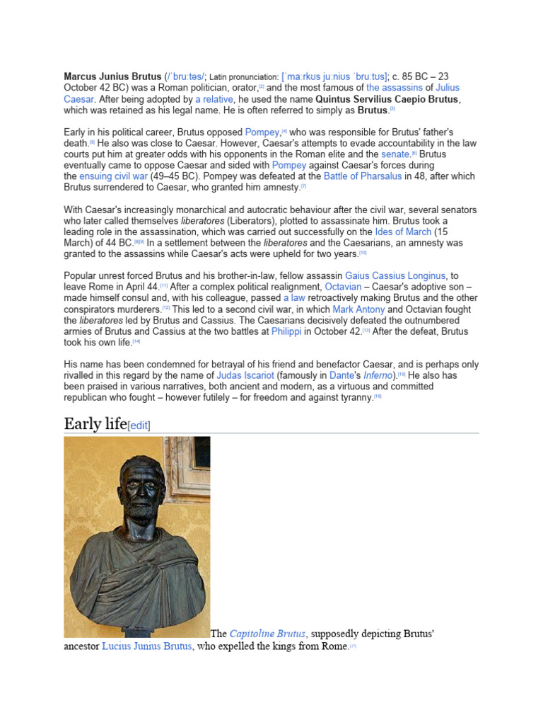 Marcus Junius Brutus | PDF | Julius Caesar | Pompey