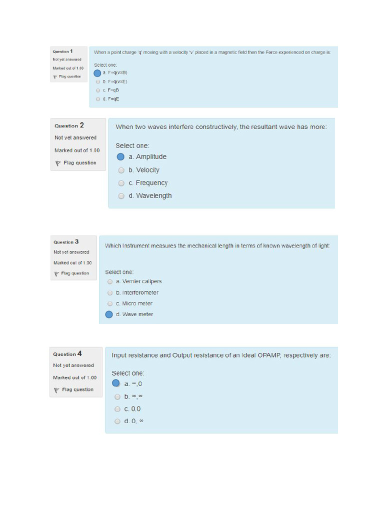 EM - Quiz-1 - Final Answer Key-1 | PDF