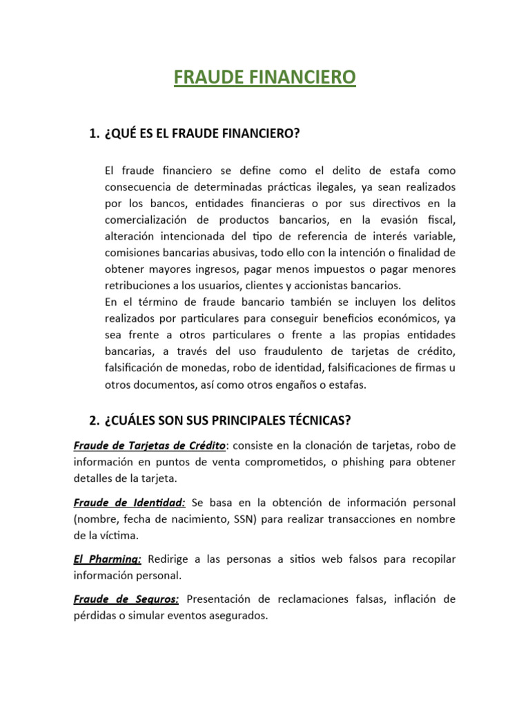 Técnicas y Prevención del Fraude Financiero | PDF | Economias