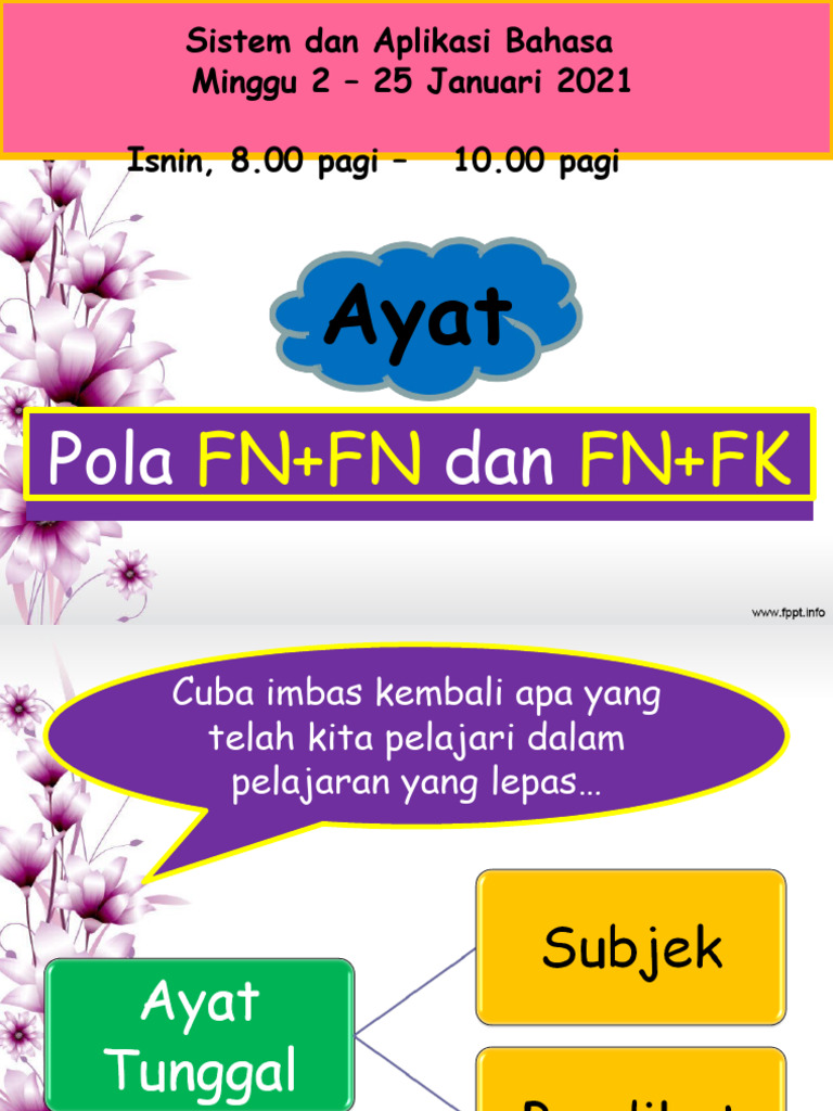 Pola Ayat FN+FN dan FN+FK dalam Bahasa Melayu | PDF | Seni & Disiplin Bahasa