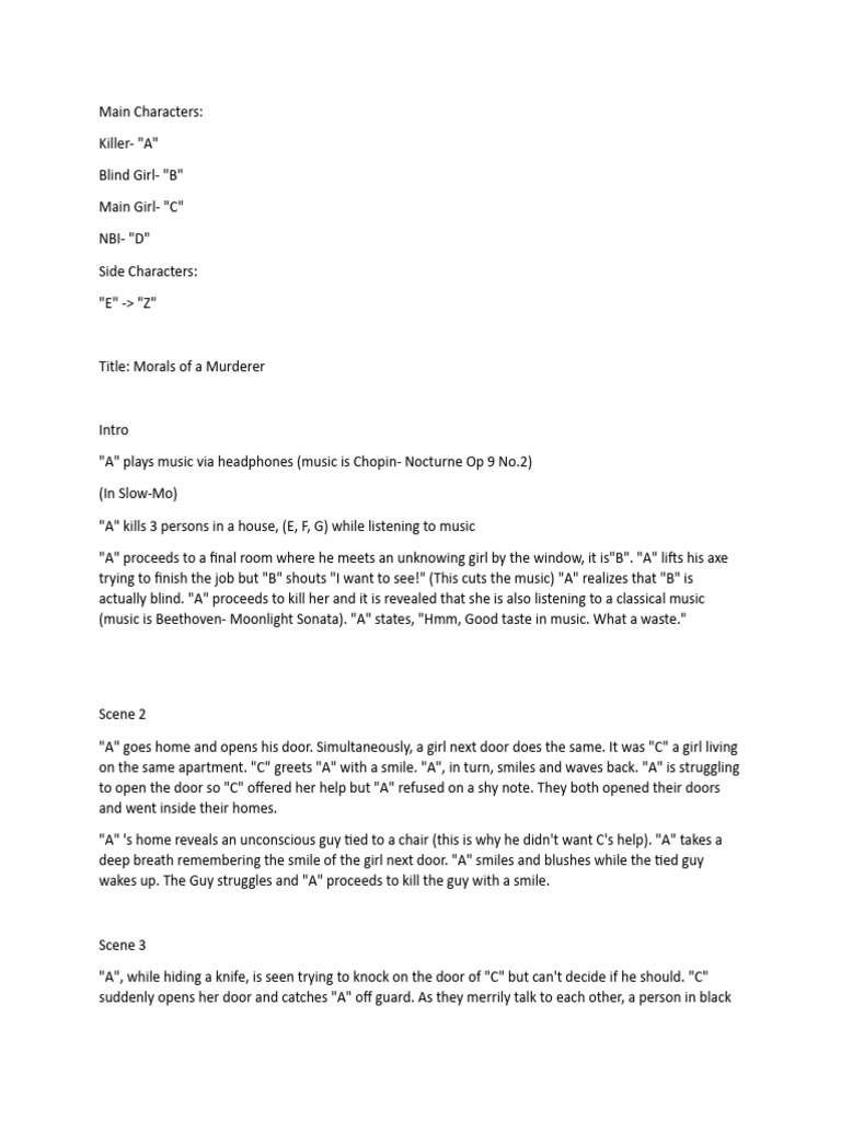 GEthics Short Film Script | PDF | Piano Sonata No. 14 (Beethoven)