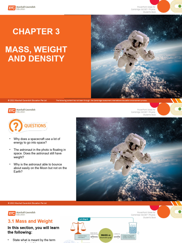 MCE IGCSE Physics PPT C03 | PDF | Weight | Density